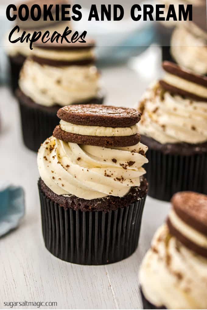 Cookies and Cream Cupcakes - Sugar Salt Magic