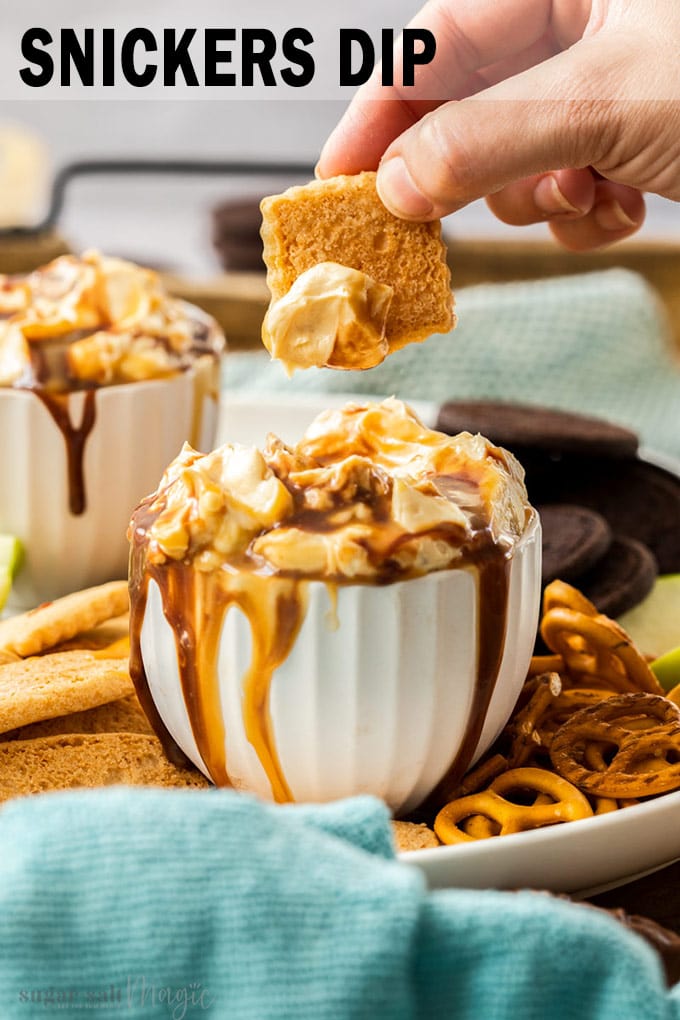 Snickers Dip (Cheesecake Dip) - ready in 10 minutes | Sugar Salt Magic
