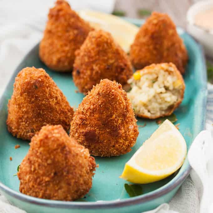 Sweet Corn Vegetarian Arancini - Sugar Salt Magic