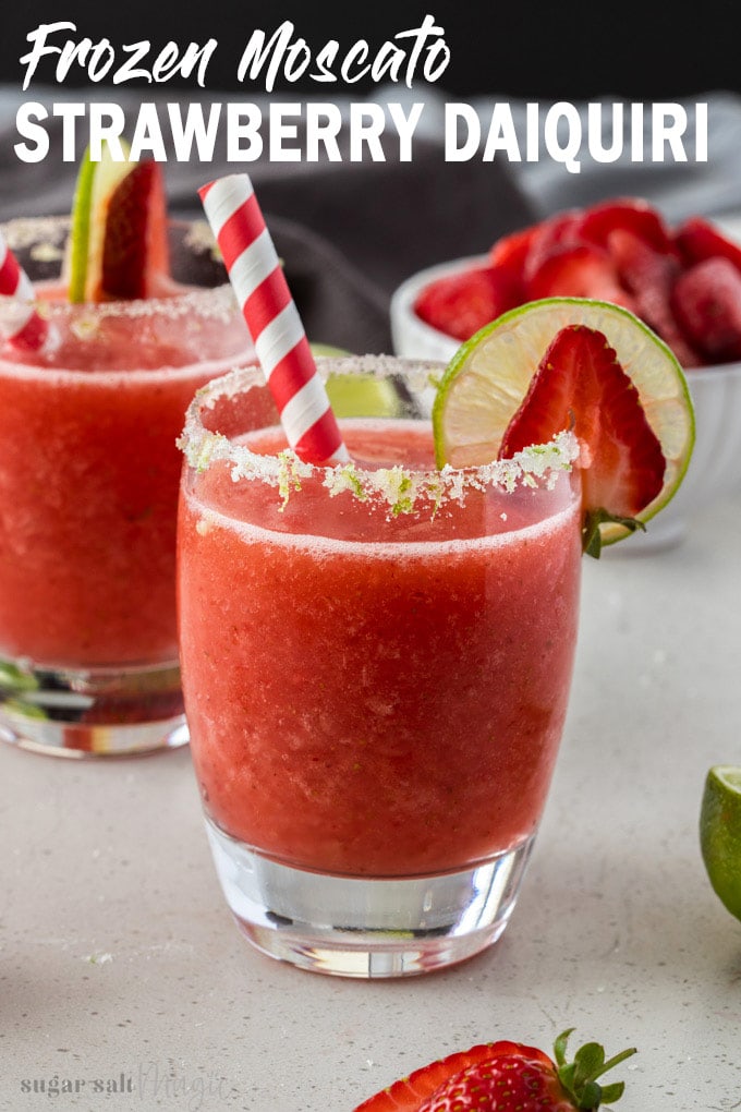Frozen Moscato Strawberry Daiquiri Recipe - Sugar Salt Magic