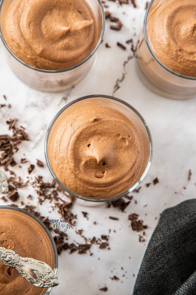Easy Eggless Chocolate Mousse - Sugar Salt Magic