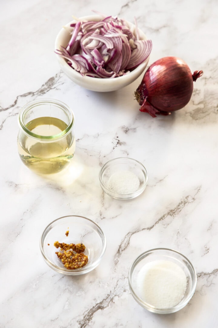 Quick Pink Pickled Onions - just 5 minutes! - Sugar Salt Magic