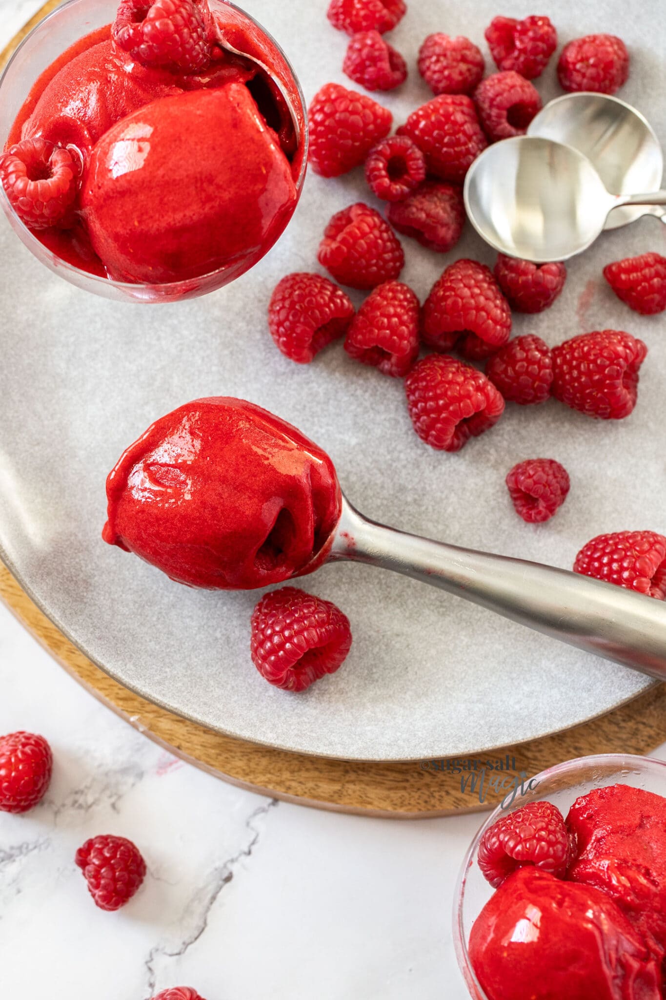 Homemade Raspberry Sorbet - Sugar Salt Magic