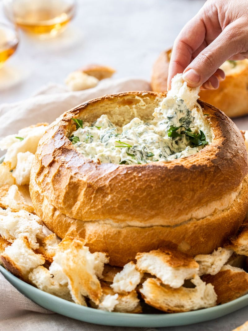 Easy Spinach Cob Loaf Dip STORY - Sugar Salt Magic