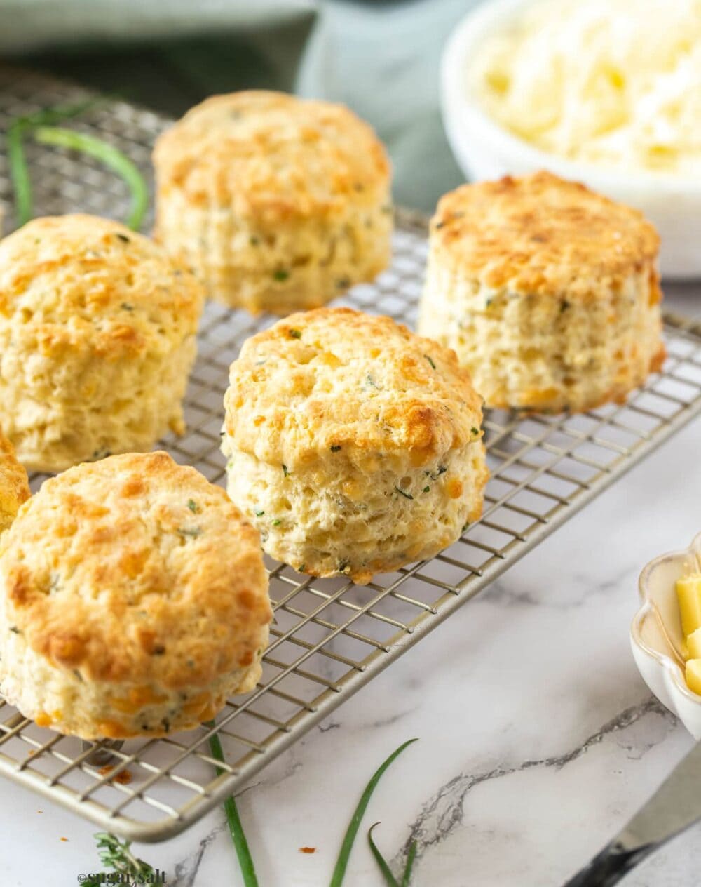 Herb and Cheddar Scones (One bowl - 30 minutes!) | Sugar Salt Magic