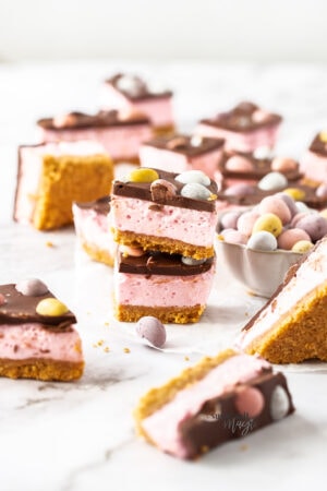No-Bake Marshmallow Easter Egg Slice - Sugar Salt Magic