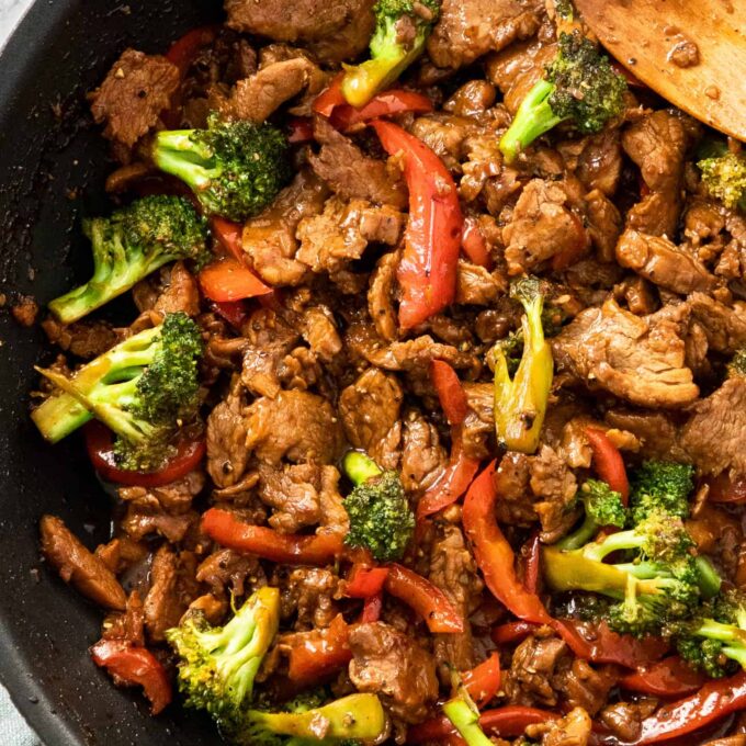 Honey Pepper Pork Stir Fry - perfect for wraps - Sugar Salt Magic
