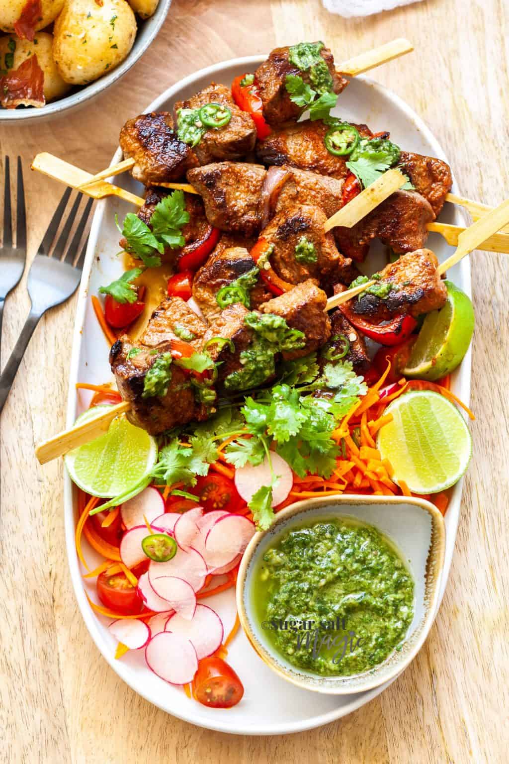 Beef Kabobs (Beef Kebabs) - Sugar Salt Magic