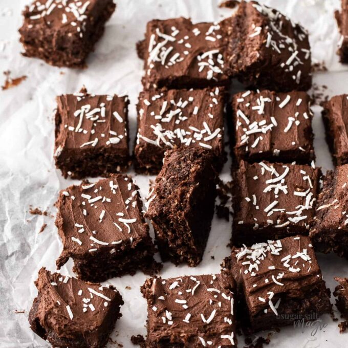 Coconut Chocolate Fudge Slice - Sugar Salt Magic