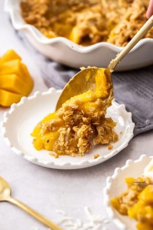 Coconut Mango Crumble - Sugar Salt Magic