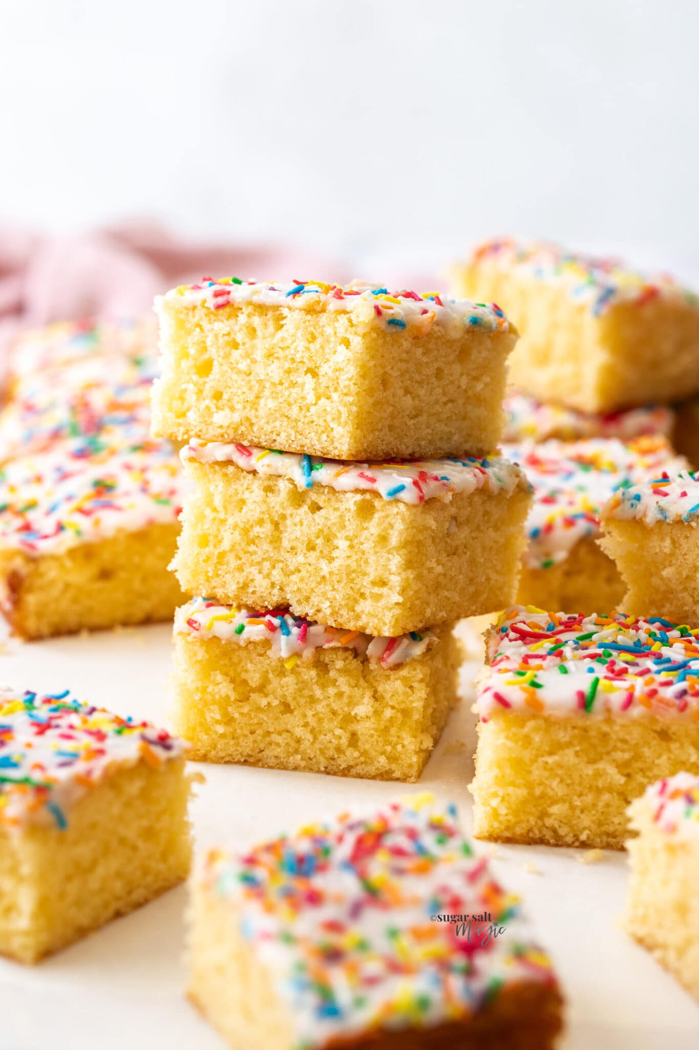 Vanilla Tray Bake (Easy Vanilla Sheet Cake) - Sugar Salt Magic