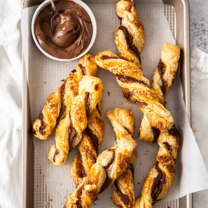 Nutella Puff Pastry Twists - Sugar Salt Magic
