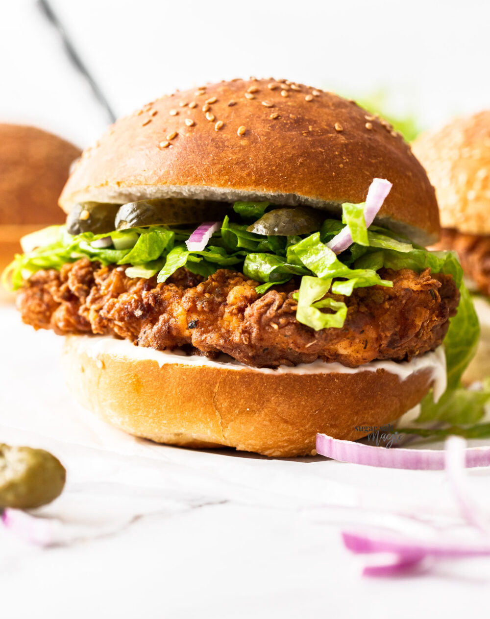 Crispy Chicken Burgers 🍔 - Sugar Salt Magic