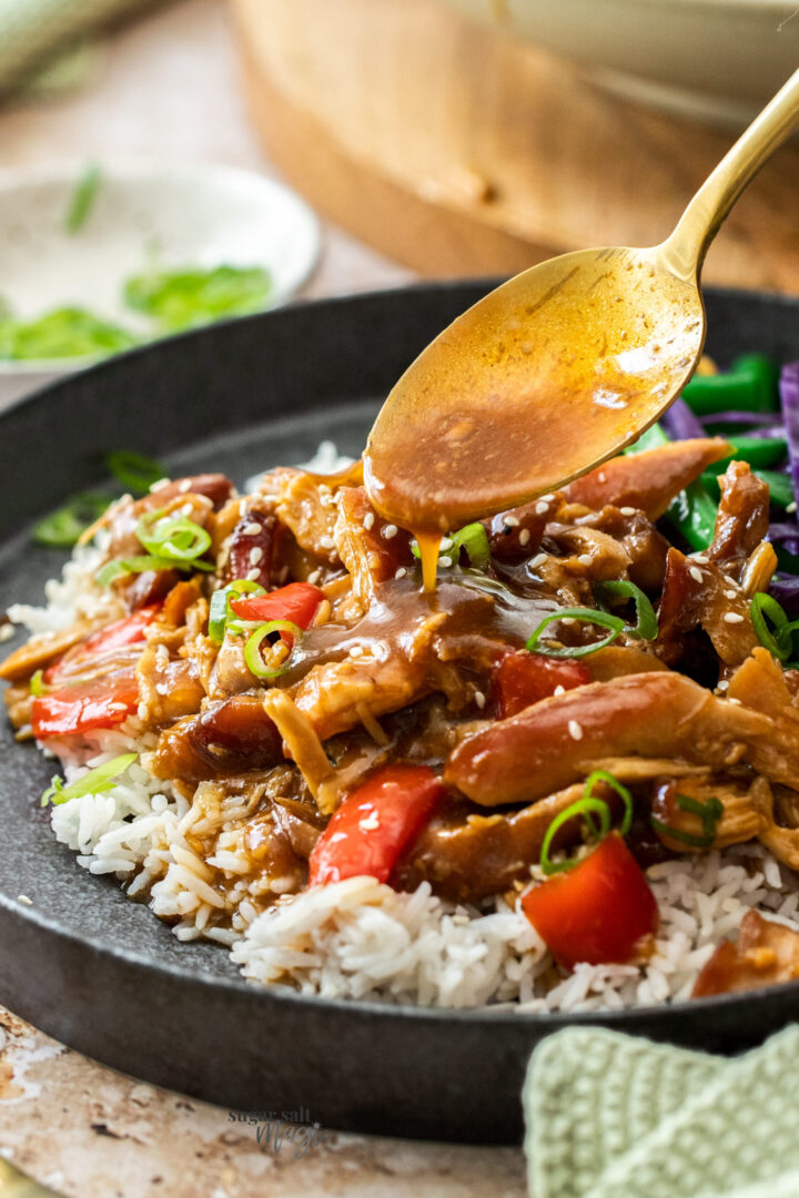 Slow Cooker Honey Soy Chicken - Sugar Salt Magic