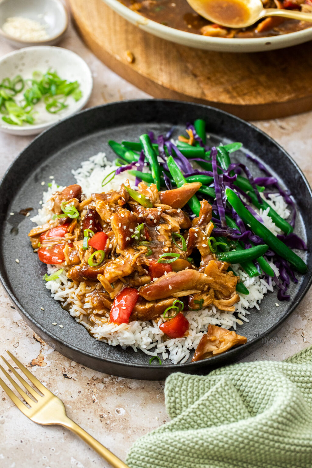 Slow Cooker Honey Soy Chicken - Sugar Salt Magic