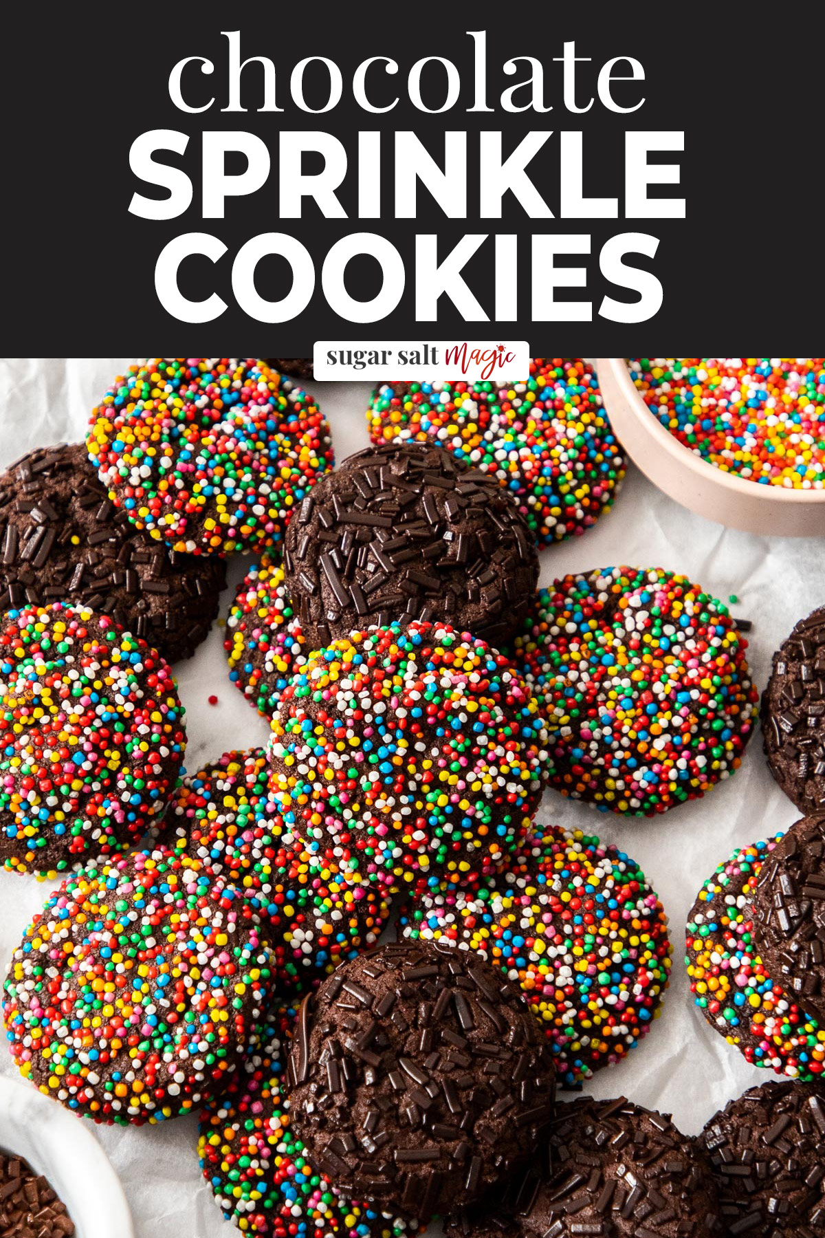 Chocolate Sprinkle Cookies - Sugar Salt Magic