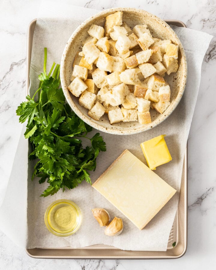 Cheese Garlic Croutons - Sugar Salt Magic