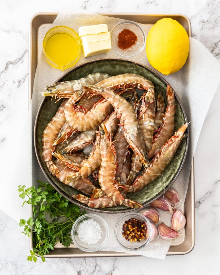 Sizzling Garlic Prawns - Sugar Salt Magic
