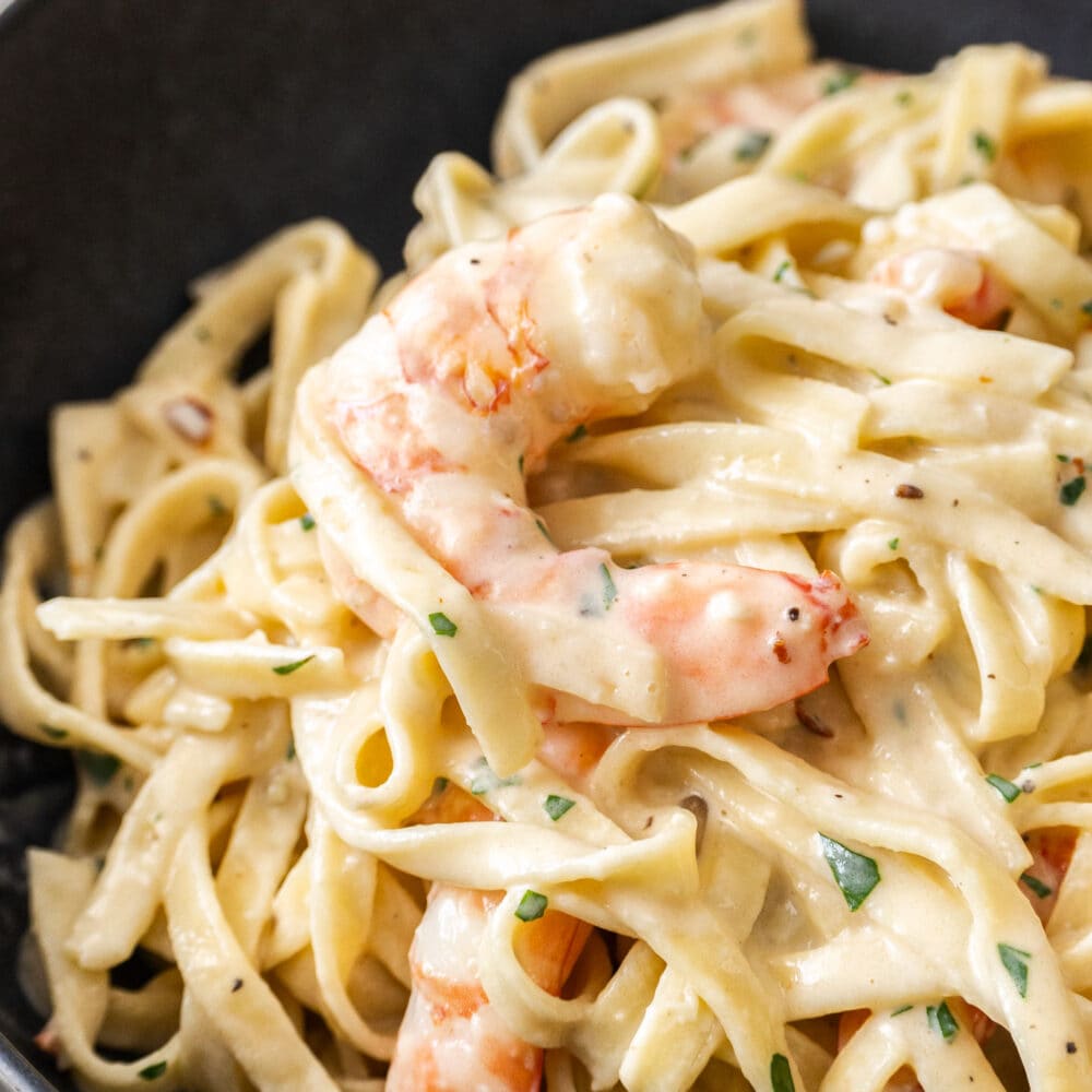 Creamy Prawn Pasta - Sugar Salt Magic