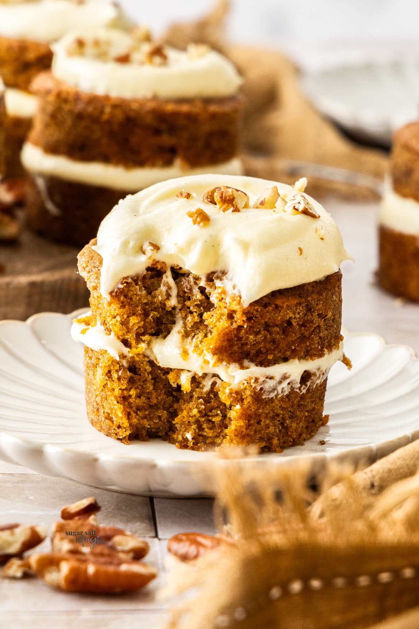 Mini Carrot Cakes - Sugar Salt Magic