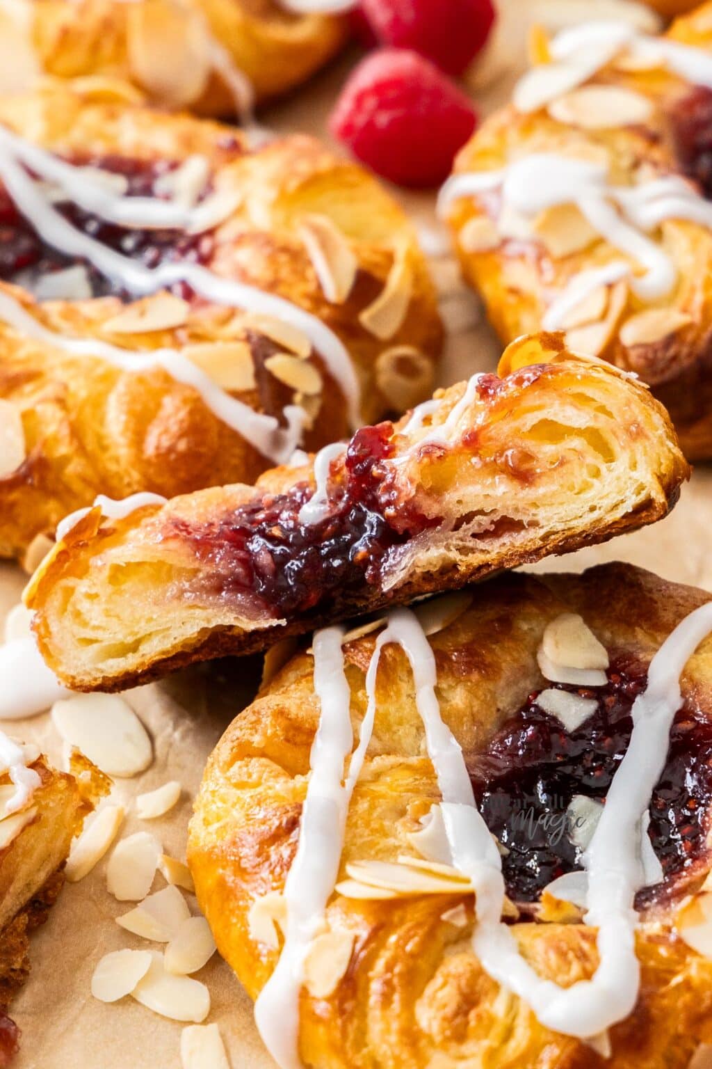 Spandauer (Jam and Marzipan Danishes) - Sugar Salt Magic
