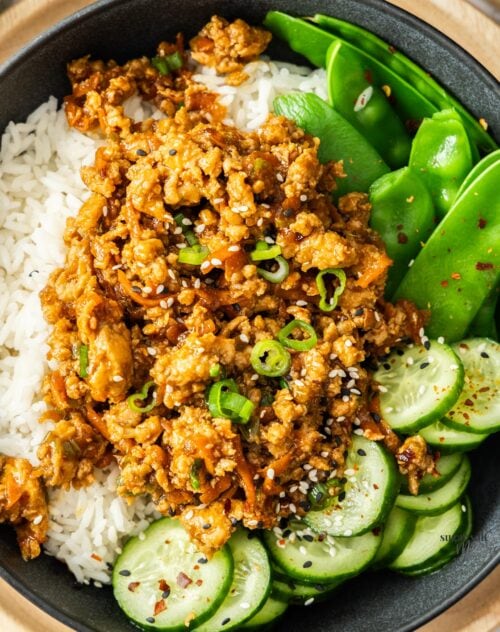 Sticky Chicken Mince Stir Fry - Sugar Salt Magic