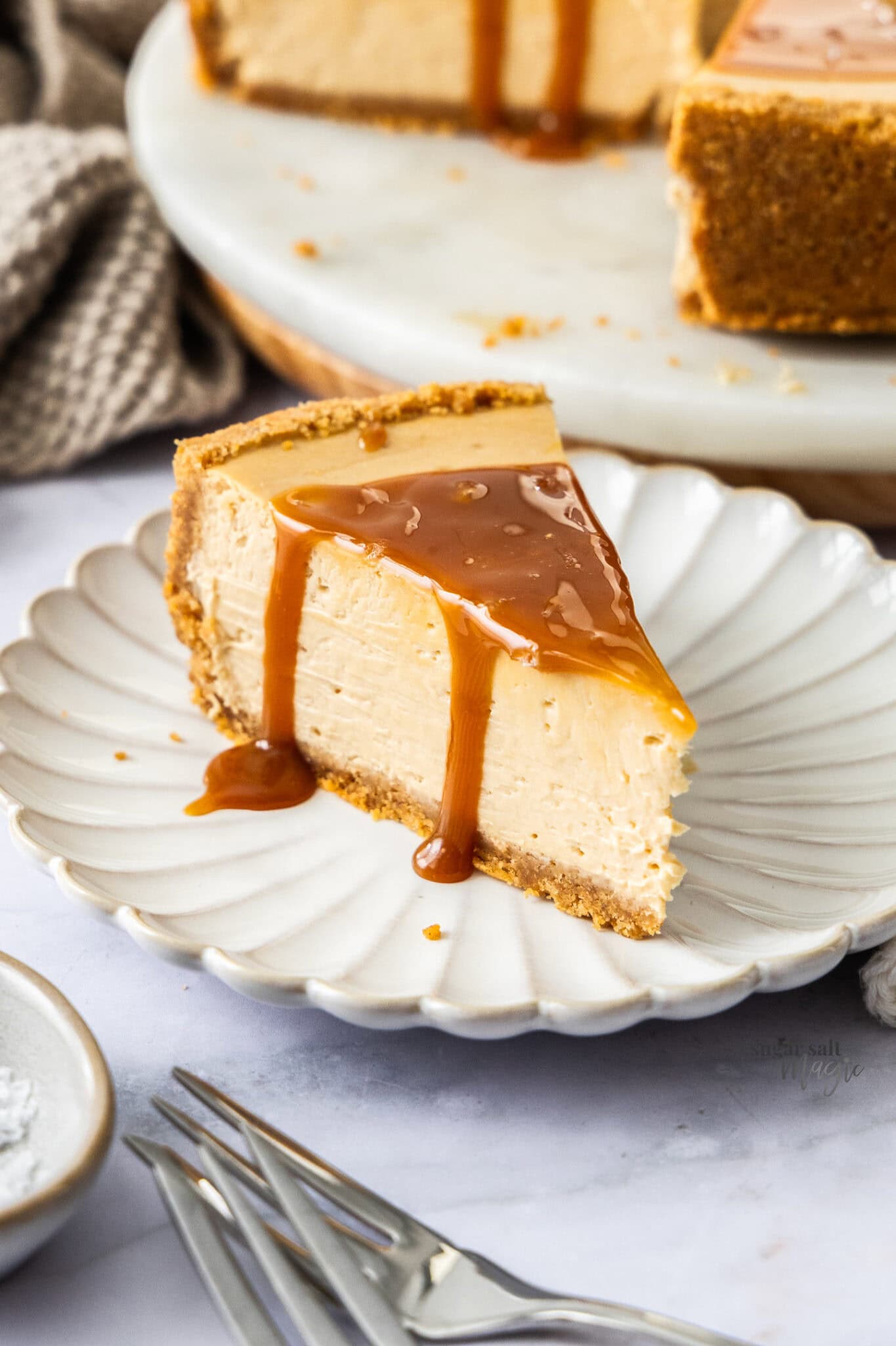 Caramel Cheesecake - Easy, creamy, luscious | Sugar Salt Magic