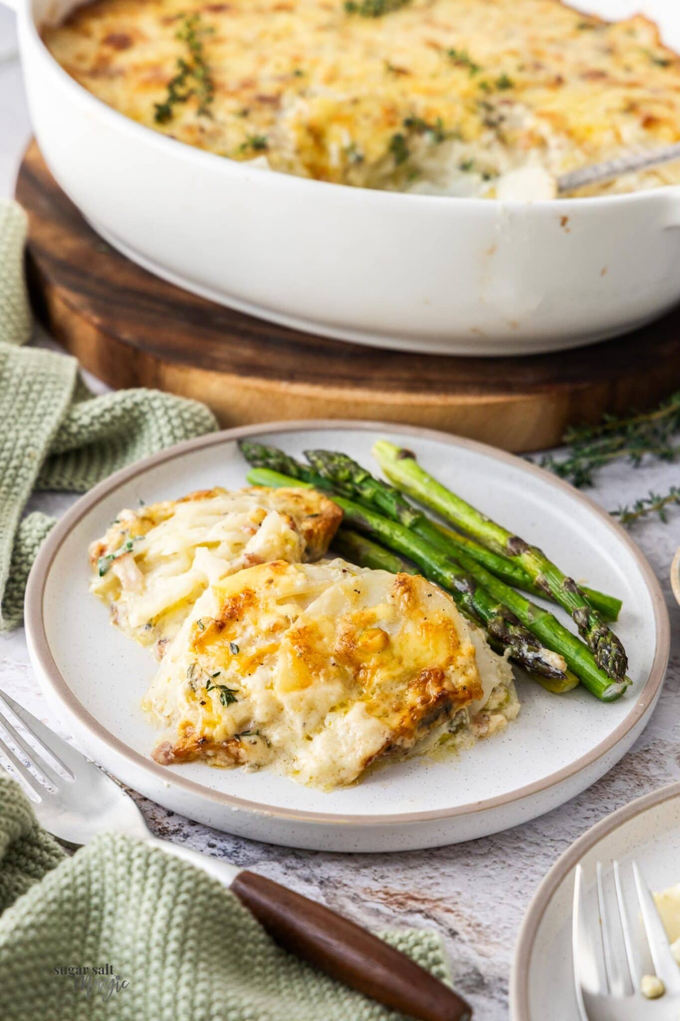 Easy Cheesy Potato Bake | Sugar Salt Magic