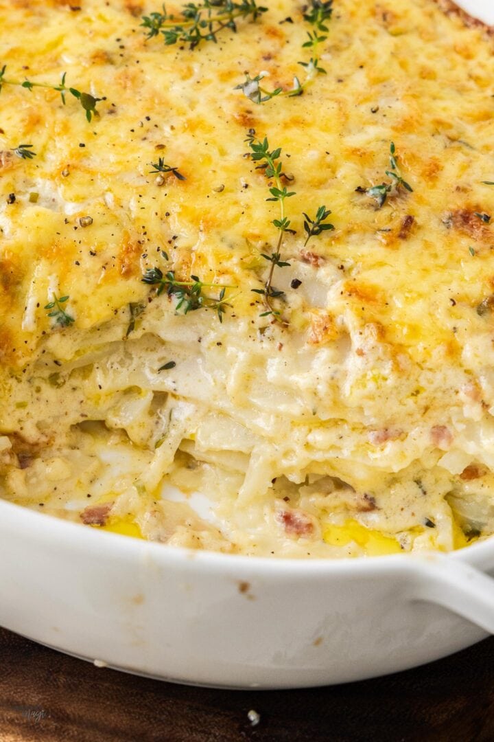 Easy Cheesy Potato Bake | Sugar Salt Magic
