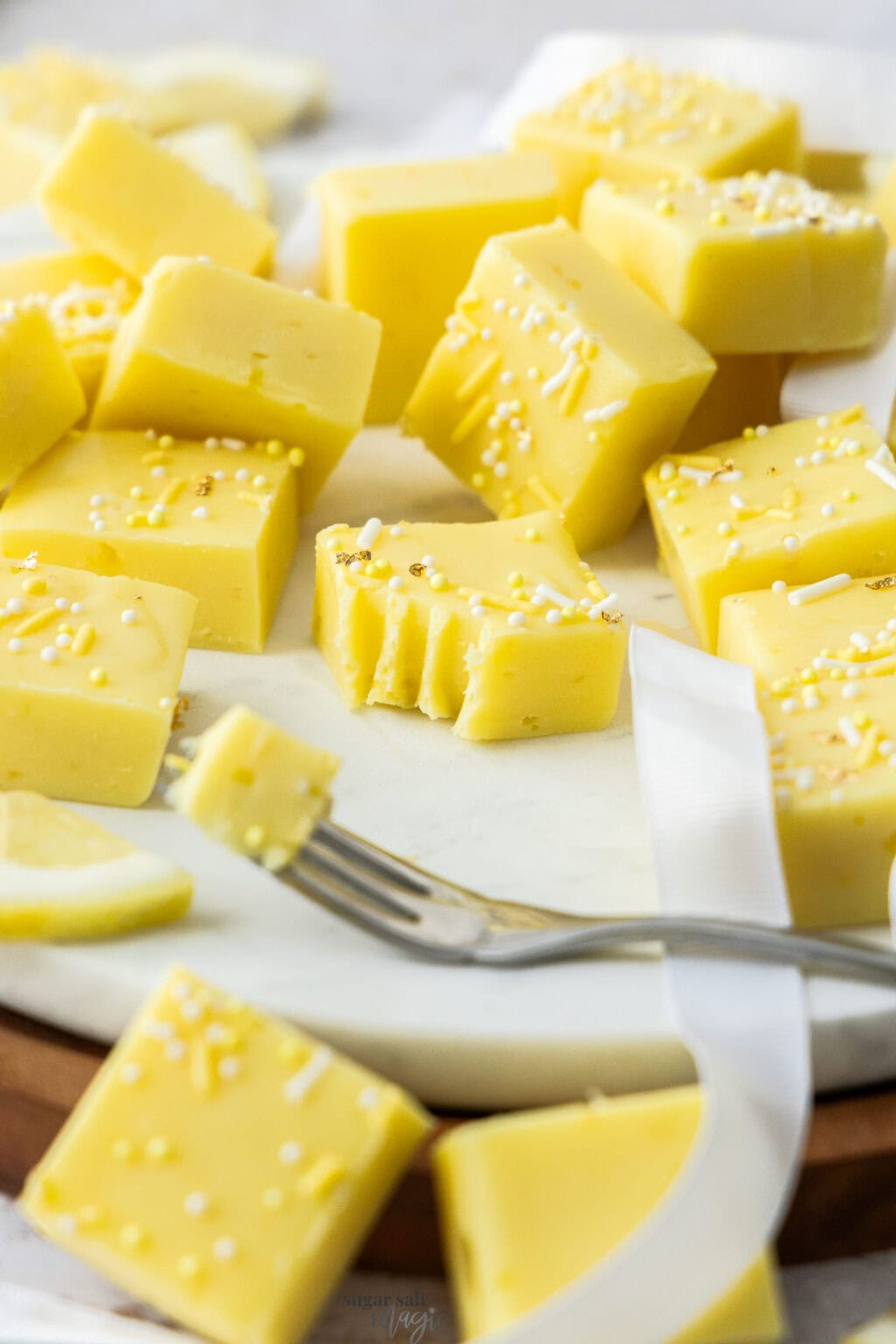 Easy Lemon Fudge - just 5 ingredients | Sugar Salt Magic
