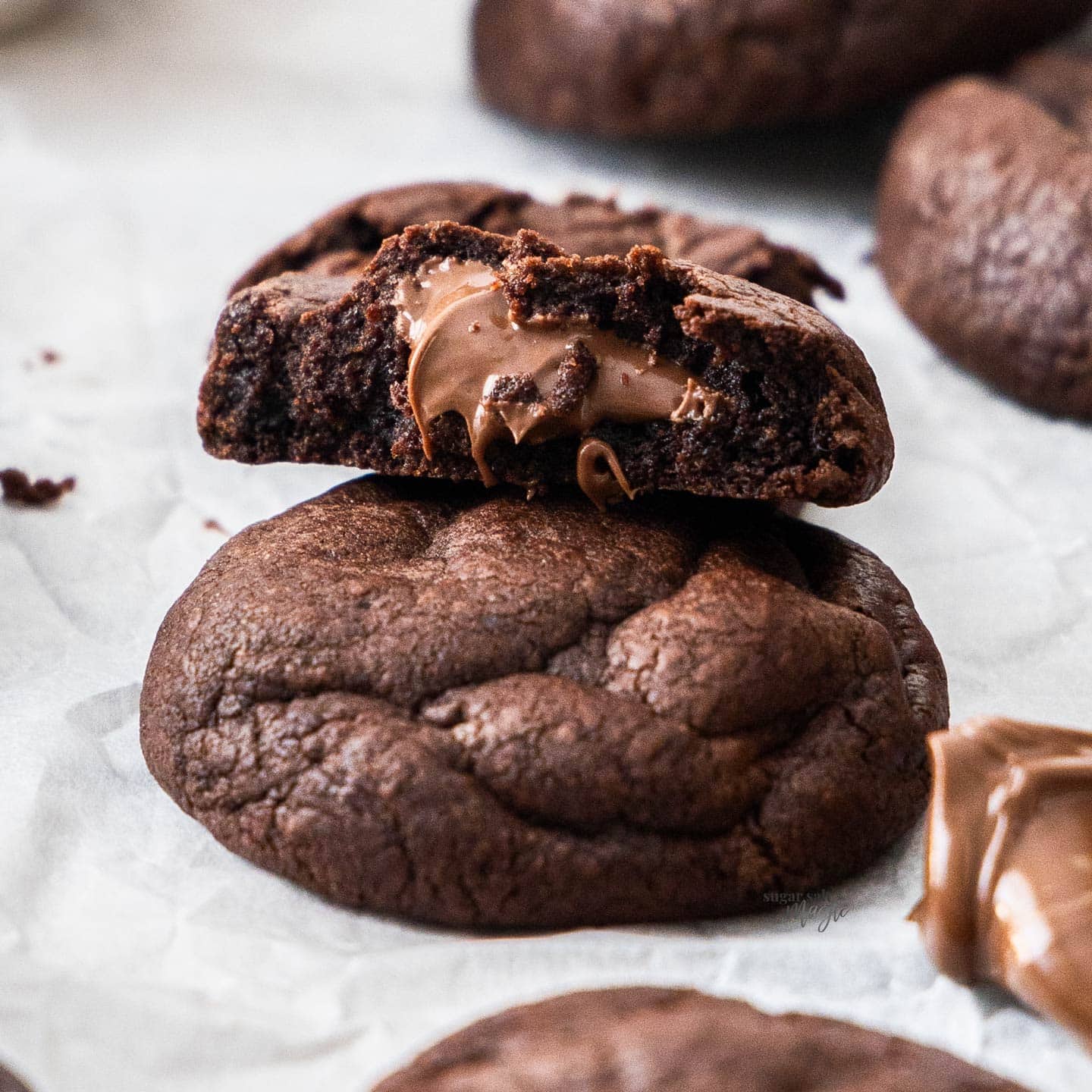 Nutella Stuffed Double Chocolate Cookies Recipe Melting Nutella
