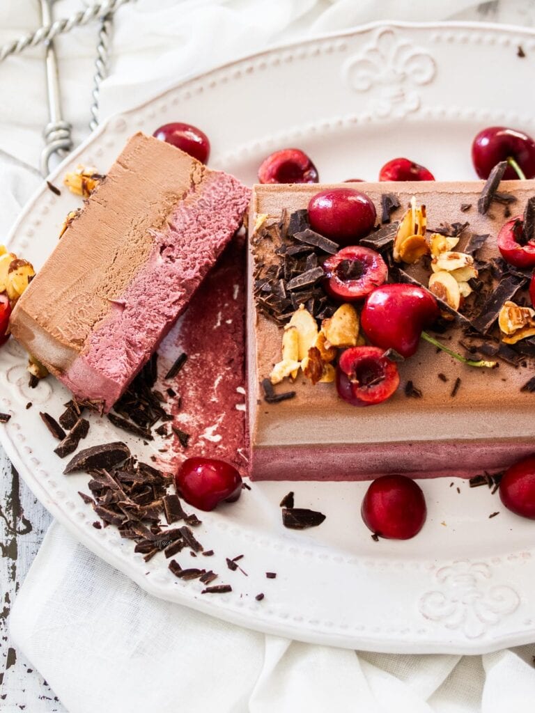 Cherry Chocolate Frozen Parfait - Sugar Salt Magic