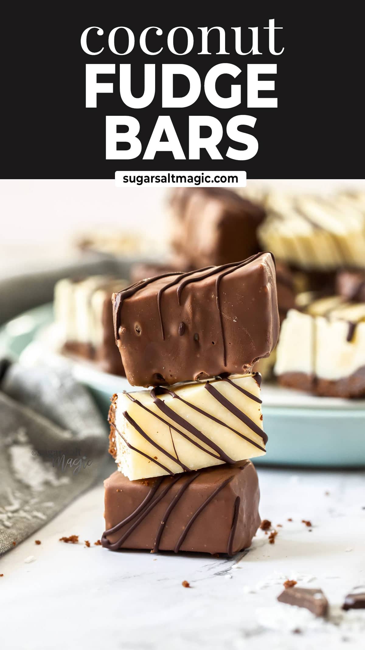 Coconut Fudge Bars - Sugar Salt Magic