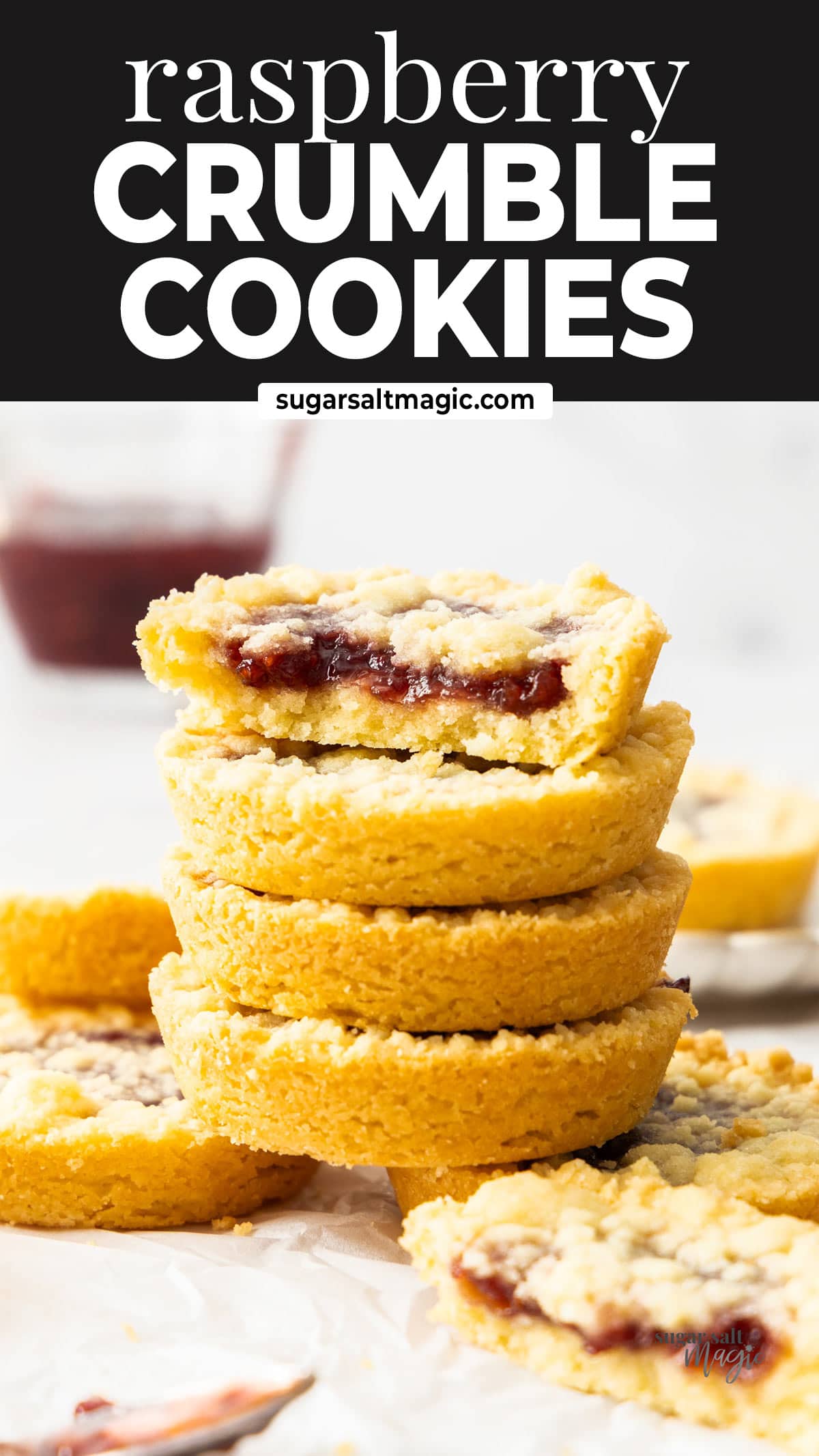 Raspberry Crumble Cookies - Sugar Salt Magic