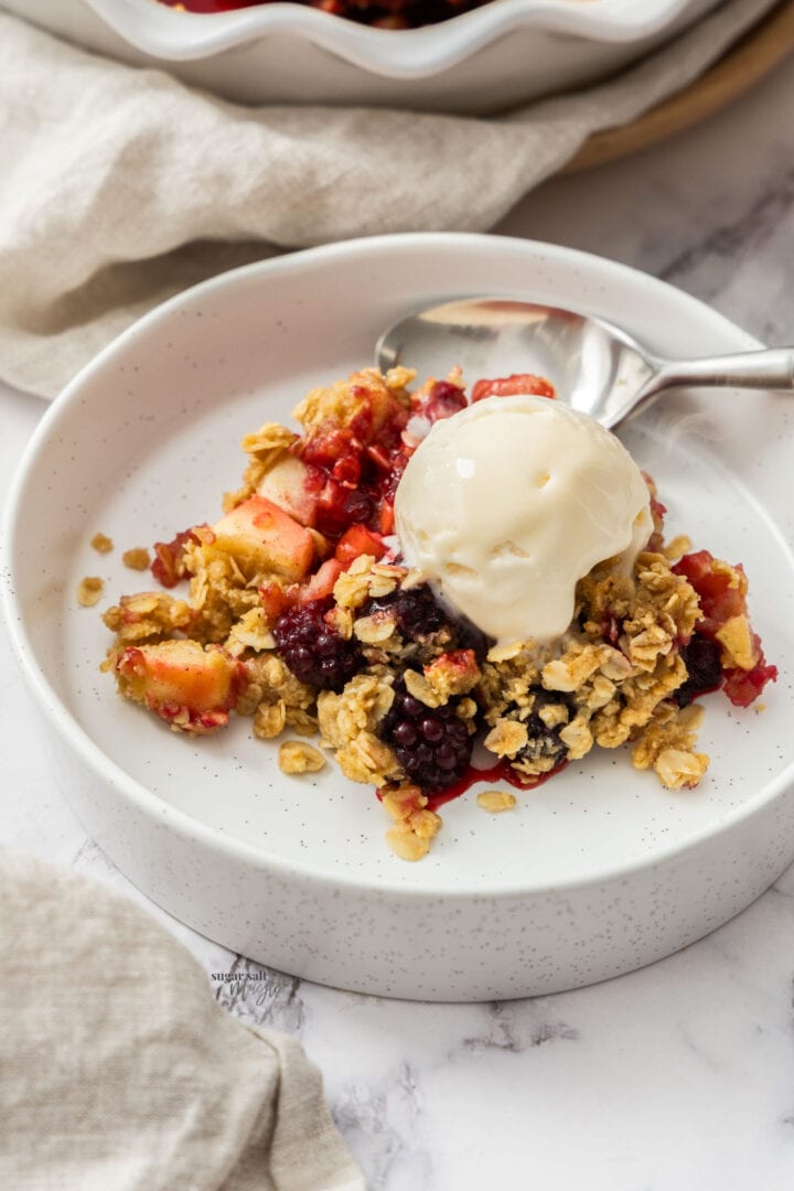 Apple and Blackberry Crumble - Sugar Salt Magic