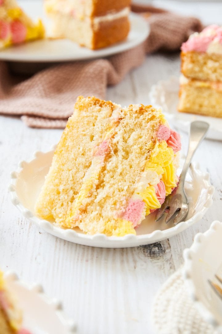 Fluffy Vanilla Cake Recipe - Tender and moist! - Sugar Salt Magic